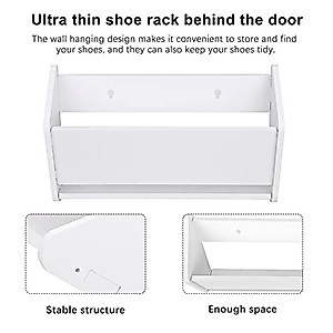 DOITOOL Wall Shoe Rack Mounted Wall Mount Slipper Rack White Hanging Shoe Storage Rack Non- punching Shoe Stand Door Shoe Hangers Bathroom Shoe Holder Wall Mounted Shoe Storage