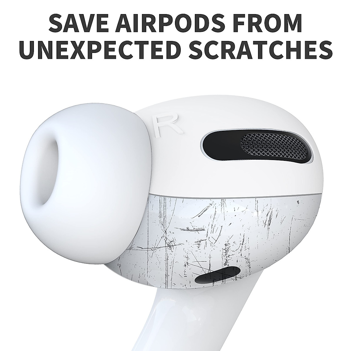 DamonLight AirPods Pro Ear Tips [Fit in The Case] 2 Pairs Cover Designed for Apple AirPods Pro, Anti Slip Silicone Cover, Dust and Scratch Free, Comfortable Listening - White