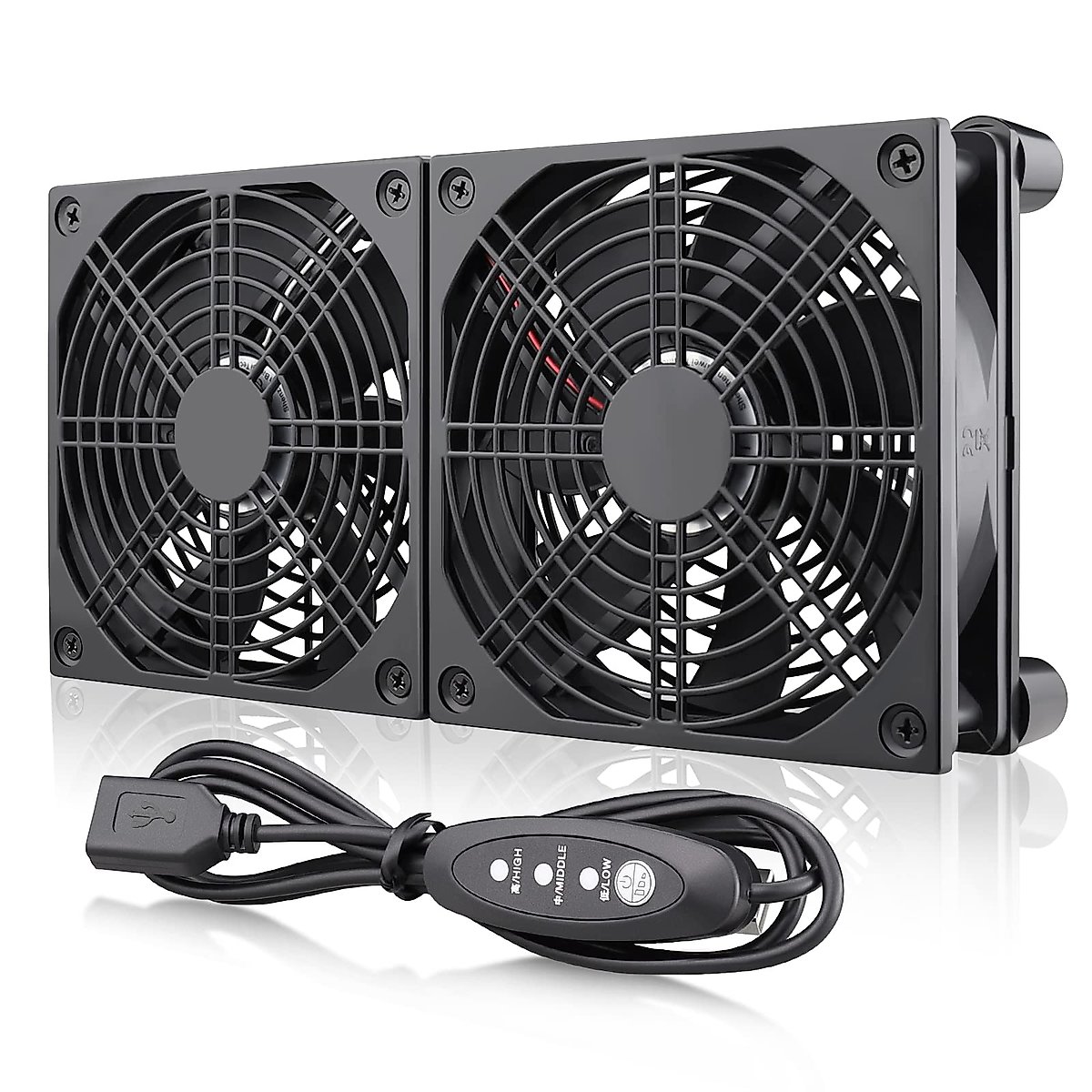 Wathai High Airflow Router Cooling Fan for Computer Cooler TV Box Wireless DC 5V USB Power 120mm 240mm Fan with Multi Speed Controller