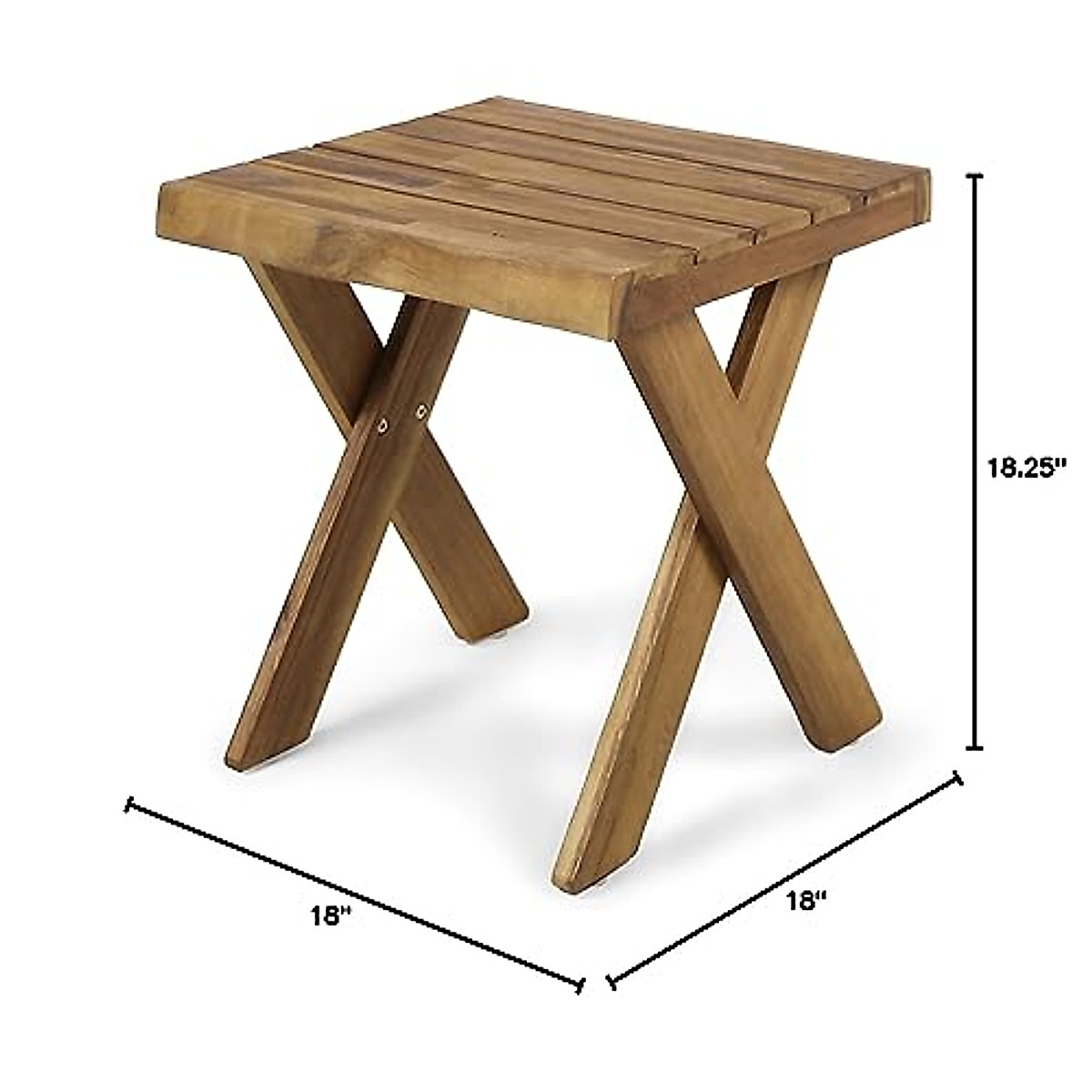 Christopher Knight Home Irene Outdoor Acacia Wood Side Table, Sandblast Teak Finish