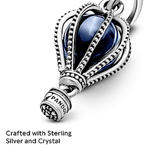 Pandora Blue Hot Air Balloon Travel Charm - Compatible Moments Bracelets - Jewelry for Women - Gift for Women in Your Life - Made with Sterling Silver & Man-Made Crystal
