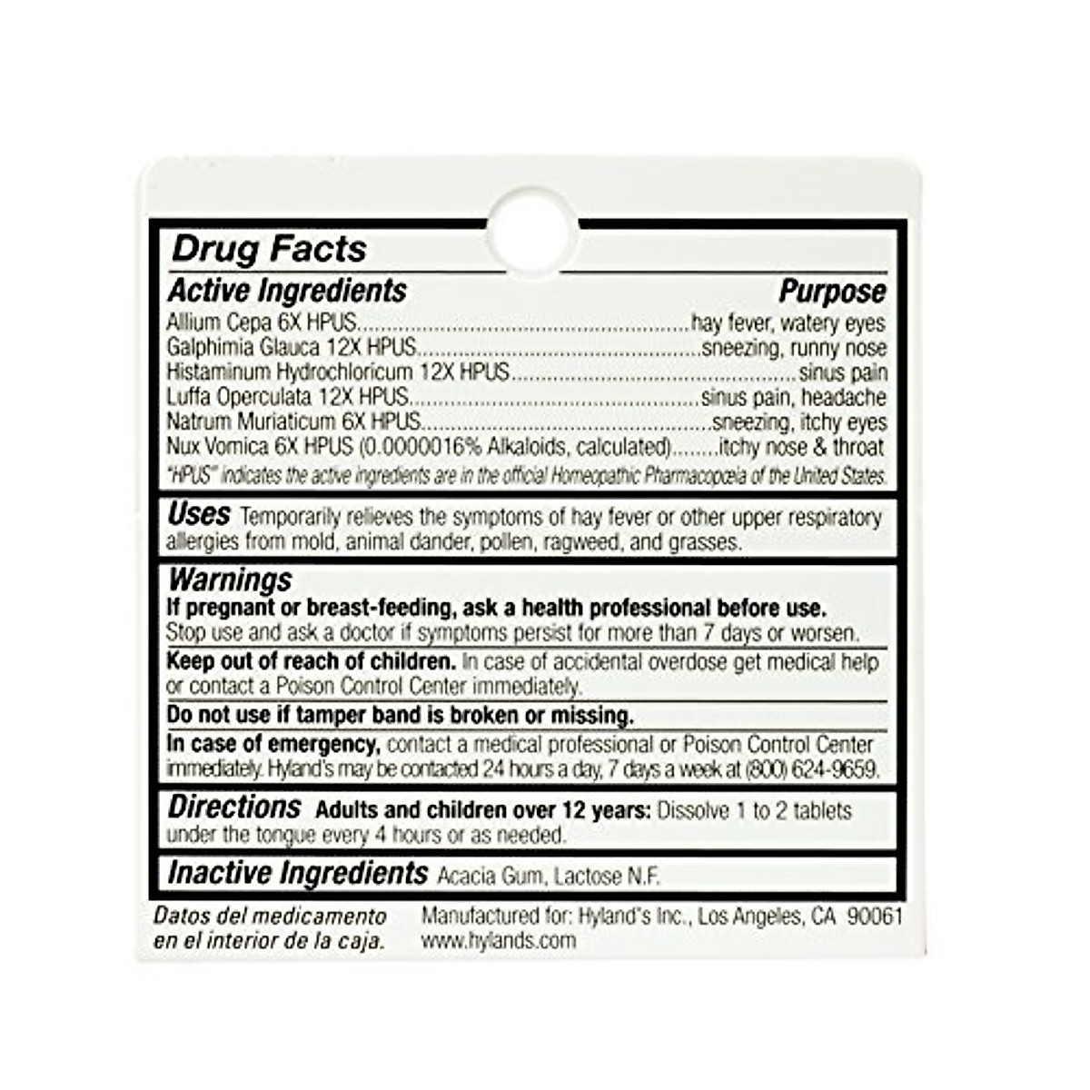 Allergy Pills by Hyland's, Non Drowsy Seasonal Allergy Relief, Safe and Natural for Indoor & Outdoor Allergies, 60 Quick Dissolving Tablets (Pack of 4)