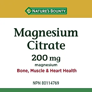 Nature's Bounty Magnesium Citrate 210mg, 75 Tablets