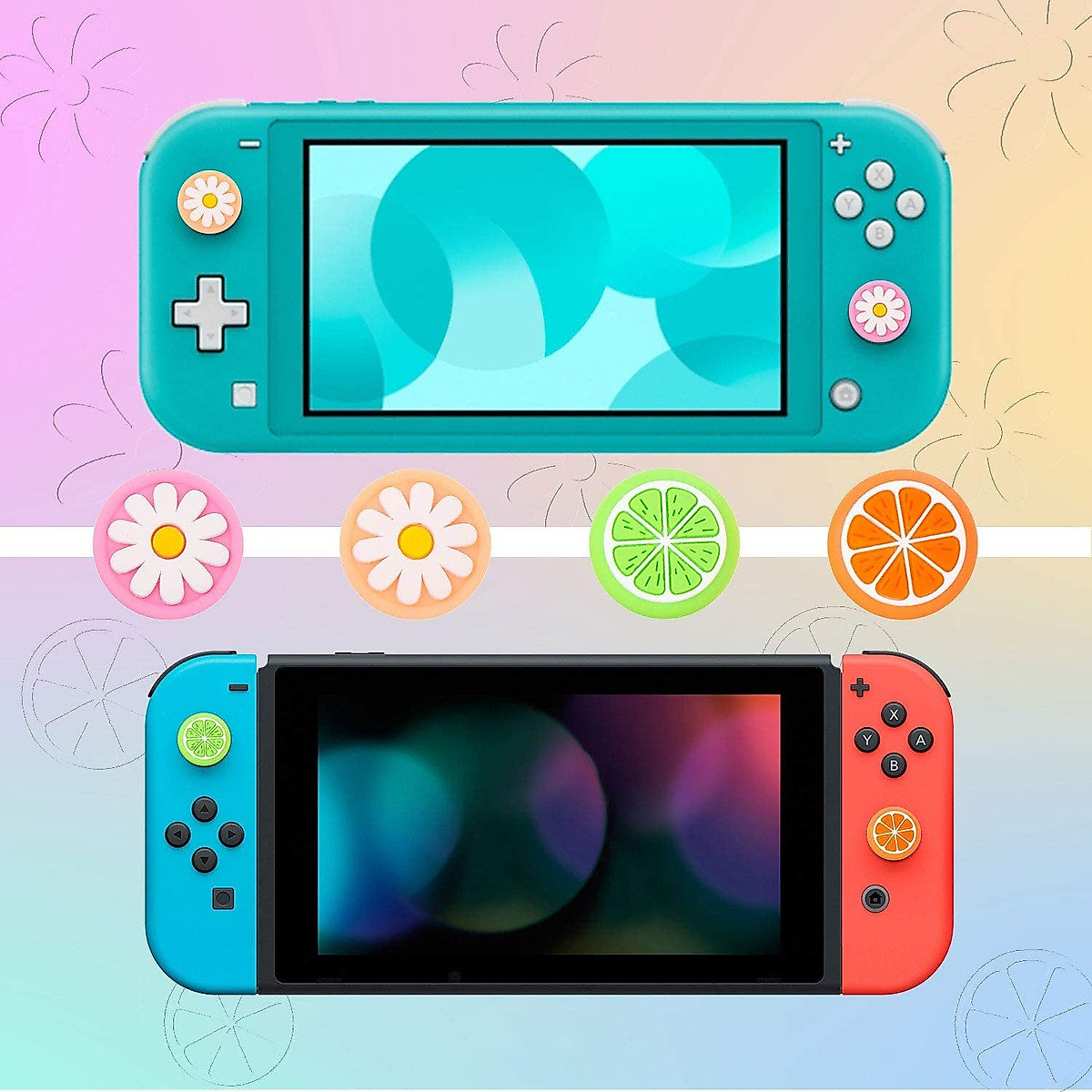 14 Packs Thumb Grip Caps, Joystick Cap for Nintendo Switch & Lite, Soft Silicone Cover Compatible Nintendo Joy-Con Controller