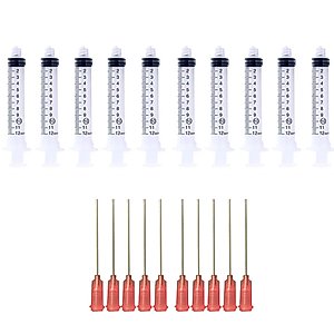 3ml Sterile Syringe 18g x 1 1/2" Blunt Tip Needles - Pack of 10 - Ideal for Accurate Dispensing, Crafting, DIY Projects, and Liquid Handling