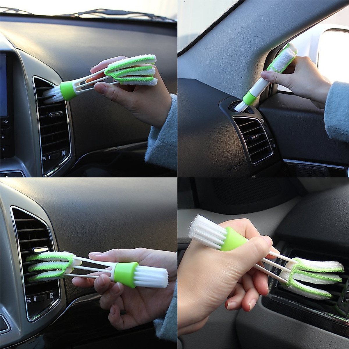 DaKuan 10 Packs Vehicle Headrest Hooks, Durable Seat Hanger for Hanging Handbag, Grocery Bag with Air Conditioner Brush