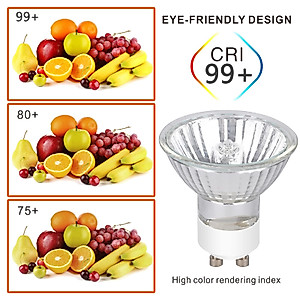 XBOCMY GU10 Halogen Light Bulbs, 6 Pack 120V 50W MR16 GU10 MR16 Track Light Bulbs with Changer, Dimmable, gu10+c 120v 50w for Track&Recessed Lighting, High Brightness with Glass Cover, Long Lifespan