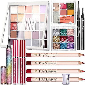 All in One Makeup Sets Makeup Kit for Women Full Kit, JIKUEA Makeup kits for Women, Girls or Teens,Include Eyeshadow&Facial&Sequin Palette Lipglaze&Lipline Eyebrow&Eyeliner