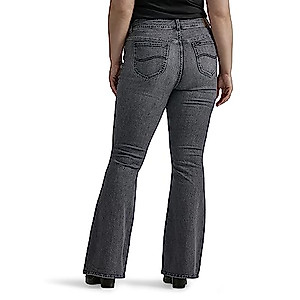 Lee Women's Plus Size Legendary Mid Rise Flare Jean, Blurred Darks