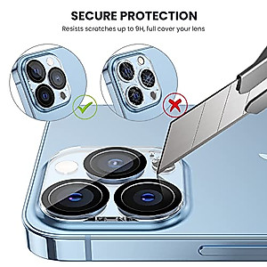 Tensea [3Pcs] for iPhone 13 Pro / 13 Pro Max Camera Screen Protector, Tempered Glass Film Camera Cover Lens Protector, HD Clear, Full Edge to Edge, Case Friendly for iPhone 13Pro / 13 ProMax 6.7"