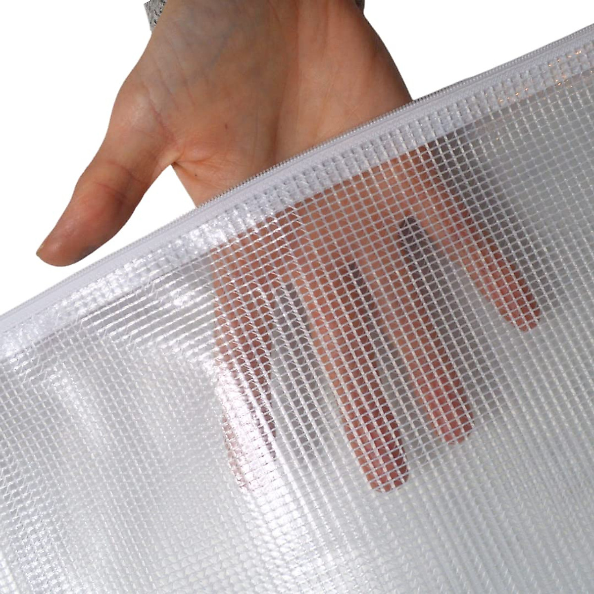 12pcs A4 Mesh Zipper Pouches | Clear Plastic Pouches with Zipper | mesh Zipper Pouch Document Bag |Puzzle & Board Games Storage Bag, Office Supplies