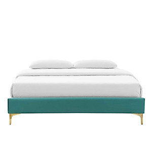 Modway MOD-6306-TEA Sutton Full Performance Velvet Bed Frame, Teal