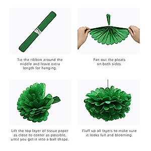 Meiduo Red Green White Christmas Fiesta Brands Mexican Italian Party Decorations Paper Fans Lanterns Flower Pom Poms Felt Pennant Balloons for Graduations St. Patrick's Day Birthday Baby Shower