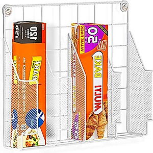 Home Intuition Wall Mount Kitchen Wrap Organizer Rack Cabinet Pantry RV Campers, White