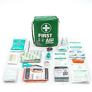 First Aid Kit -Compact First Aid Bag(175 Piece) - Includes 2 x Eyewash,Instant Cold Pack,Emergency Blanket for Home, Office, Vehicle,Camping, Workplace & Outdoor Green