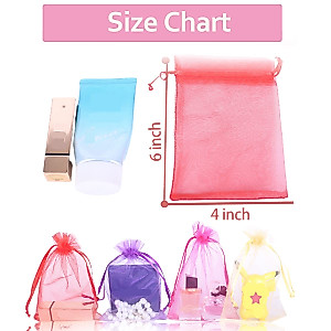 LYSXP 100 Pcs Organza Bags 4×6Inches，Random 10colors Mesh Organza Jewelry Bags, Small Drawstring Favor Pouches Christmas Candy Wedding Birthday Party Bags……
