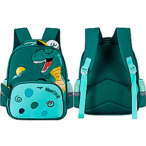 LESNIC Pink Preschool Backpack for Boys & Girls, 37 * 30 * 12cm Backpack Kindergarten Age 3-8 Dinosaur Backpack, School Bag with Front Zip Pocket