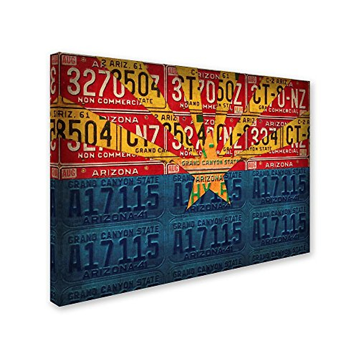 Arizona State Flag License Plates by Design Turnpike, 24x32-Inch Canvas Wall Art