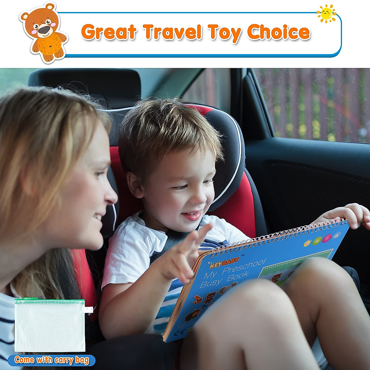 Busy Book for Toddlers Montessori Toys for 1 2 3 4 Year Old, Preschool Learning Activities Binder Montessori Toys for Toddlers, Quiet Books for Toddlers Travel, Birthday Gifts for 1 2 3 4 Boys& Girls