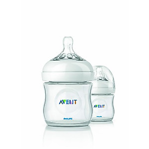 Philips AVENT BPA Free Natural Polypropylene Bottle, 4 Ounce, 2 Pack