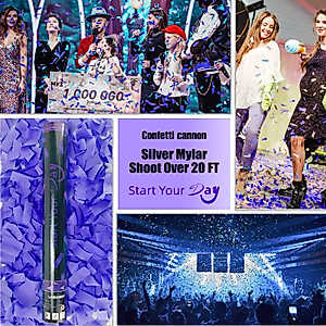 Confetti Cannons Confetti Poppers,15 Inch Purple Party Poppers Confetti Shooters, WORKKEEP Violet Confetti Pop for Birthday Wedding Celebration Graduate Decorations Air Powered Confetti Gun