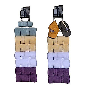 Bath Towel Rack in Bathroom. Wine Racks in Kitchen. Wall Mounted Shelves for Towels hat Organization. Great Decor Accessories. Metal Hooks. 3 Pieces. Premium Presents Brand. (Black)