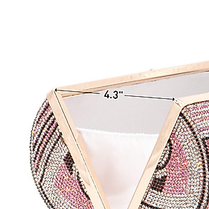 TANOSII Women Stack of Cash Evening Bag Crystal Rhinestone Clutch Money Shoulder Bag Dollar Bill Purse Cylindrical Shape Pink