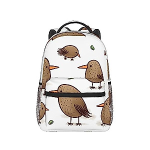 Kiwi Birds Cute Printed Laptop Backpack Lightweight Travel Daypack Ergonomic Backpacks For Work Outdoor Sports