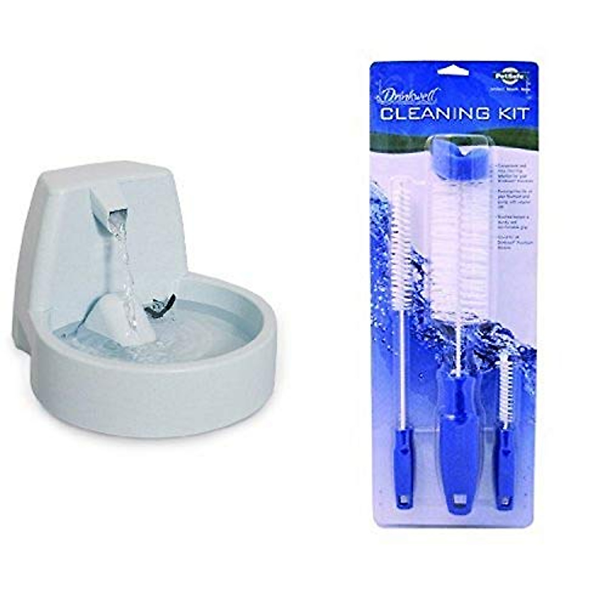 PetSafe Drinkwell Original Pet Fountain and PetSafe Drinkwell Pet Fountain Cleaning Kit Bundle