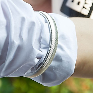 Coolrunner 6 Pcs Anti-Slip Elastic Shirt Sleeve Holders Metal Armbands for Band Stretch Garters