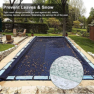 LILANAI Rectangle Inground Safety Pool Cover Blue, Garden/Backyard Winter Frame Pool Protection Cover, Waterproof/Anti-Dust/Rainproof/Anti-Snow (Size : 2x8m(7ftx26ft))