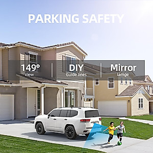 eRapta Backup Camera 4.3''HD 1080P Front Rear View Monitor kit IP69 Waterproof Night Vision DIY Grid Lines for Car Trucks RVs Tractors Bus Semi-Trailers Pickup A43