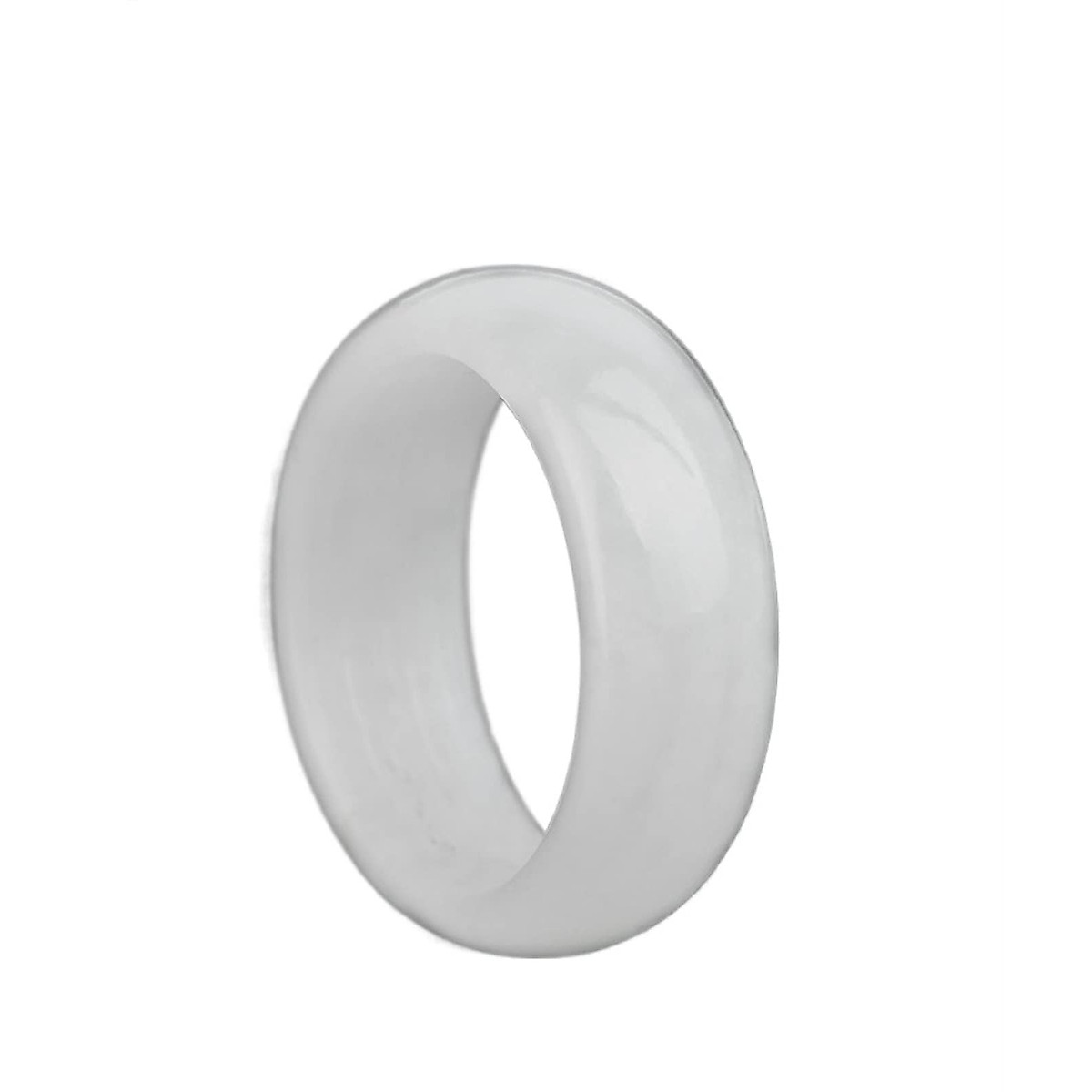 Oligage Natural Hetian White Jade Rings Jewelry Gemstone Band Ring Jade Stones for Women Men Jewellery Rings Natural Stone Jewelry (Ring Size : 6)