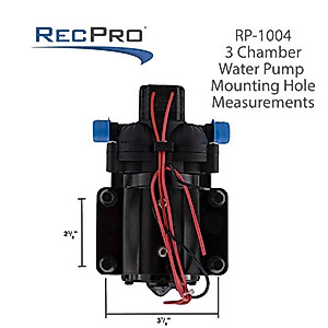 RecPro RV Water Pump 3.0 GPM| Compatible with Shurflo 4008-101-A65 | 12V Water Pump | Self-Prime | Camper Water Pump | RV Plumbing (1 Pump)