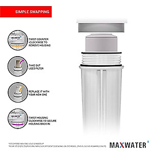 Max Water Whole House Iron Manganese Replacement Set, Heavy Duty - Standard Whole House Systems 10" x 2.5" Good for Iron, Manganese Reduction (Pack of 3)