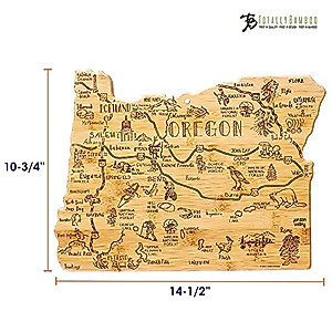 Totally Bamboo Destination Oregon State Shaped Serving and Cutting Board, Includes Hang Tie for Wall Display