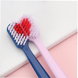 Ruluti 2pcs Adult Toothbrush Couple Toothbrush Soft Oral Cleaning Toothbrushes Gift for Families Lover One Size