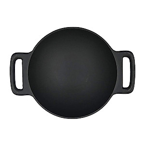 Mr. Bar-B-Q Cast Iron Wok with 2 Handles Home, Black