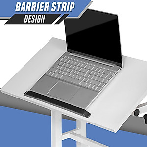 SFIHOME Small Standing Desk Adjustable Height and Angle, Computer Laptop Desk Home Office Sit Standup Desk, Portable Rolling Desk with Wheels, 2 Platforms, White
