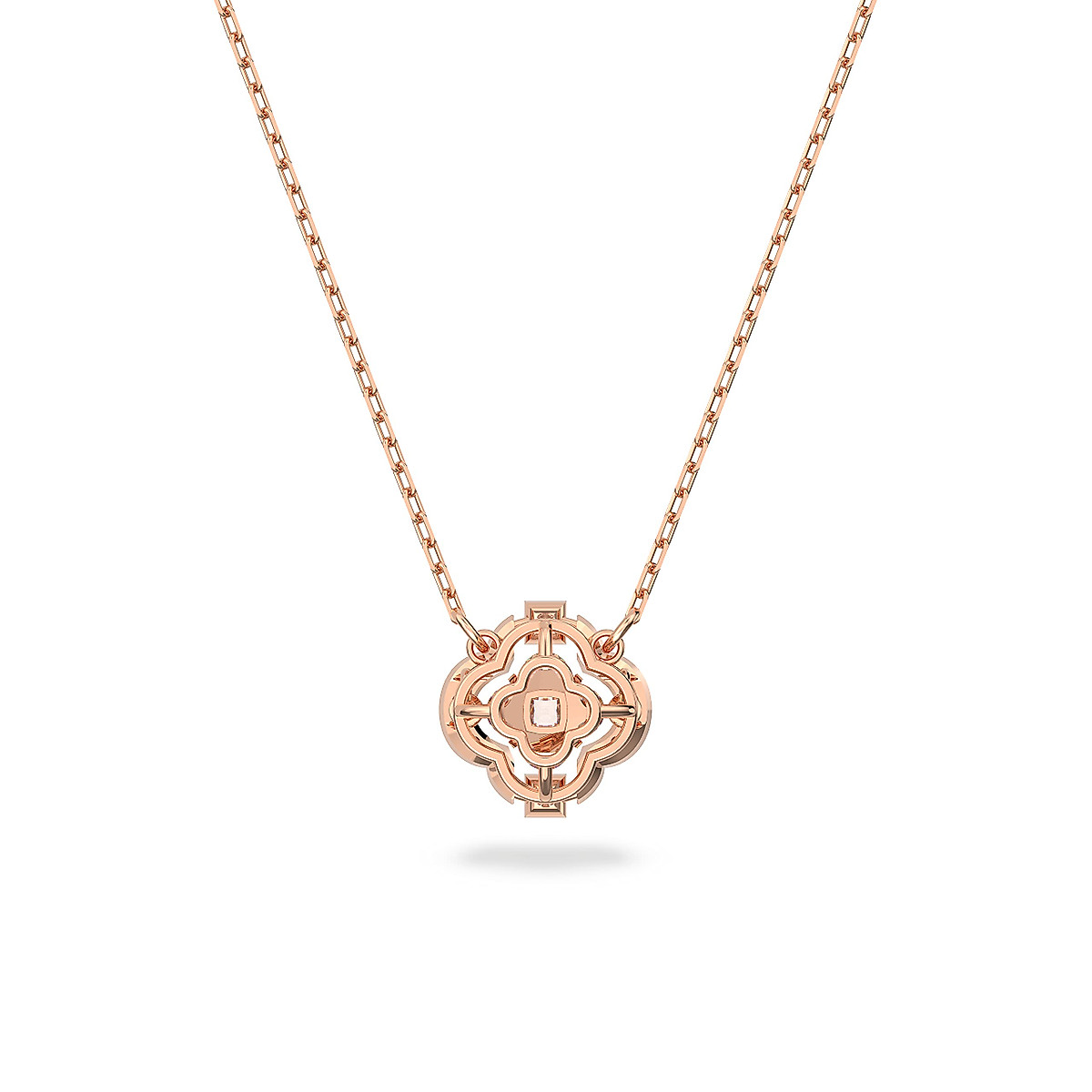 SWAROVSKI Sparkling Dance necklace, White, Rose gold-tone plated