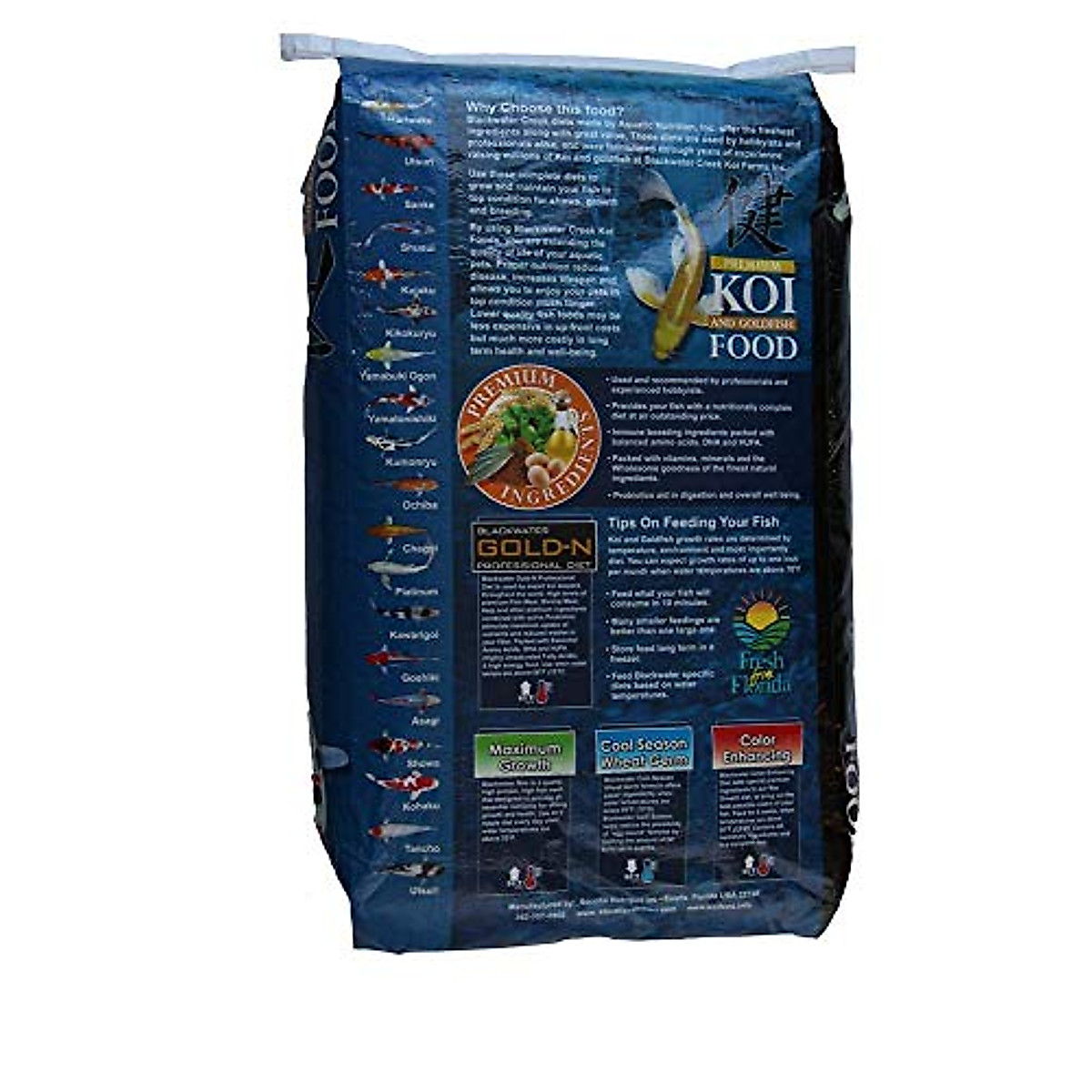 Blackwater Premium Koi and Goldfish Foods Max Growth 40lb, Medium Pellet