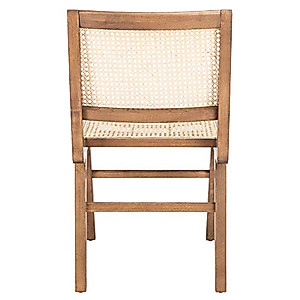 Safavieh Couture Home Collection Hattie Walnut French Cane Living Room Dining Accent Chair (Fully Assembled) -Set of 2 SFV4101D-SET2