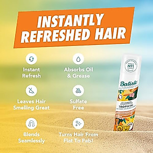 Batiste Dry Shampoo, Tropical, 6.73 Ounce (Packaging May Vary)