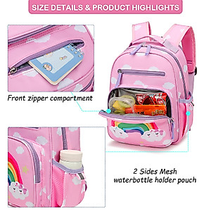 Toddler Backpack for Boys Girls, Preschool Kindergarten School Book Bag Cute Kids Backpacks with Chest Strap, Rainbow