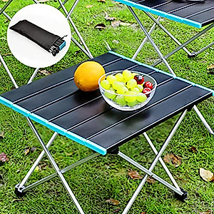 Outdoor Folding Portable Picnic Camping Table Aluminum Roll-up Table with Easy Carrying Bag Indoor Outdoor Camping Camping Tables That fold up Lightweight for Cooking Foldable Camping Table