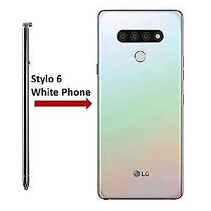 Stylo 6 Pen Replacement Touch Stylus Pen Part for LG Stylo 6 Stylus 6 Q730TM Q730AM Q730VS Q730MS Q730PS Q730CS Q730MA All Version Touch Pen Stylus Pen + Eject Pin (White Phone Pen)