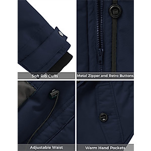 wantdo Women's Winter Hooded Thick Puffer Coat Insulated Long Parka Navy S