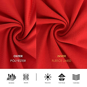 LEAO Youth Boys Compression Shirt Long Sleeve Fleece Quick Dry Sports Baselayer Soccer Baseball Basketball Undershirt Red L