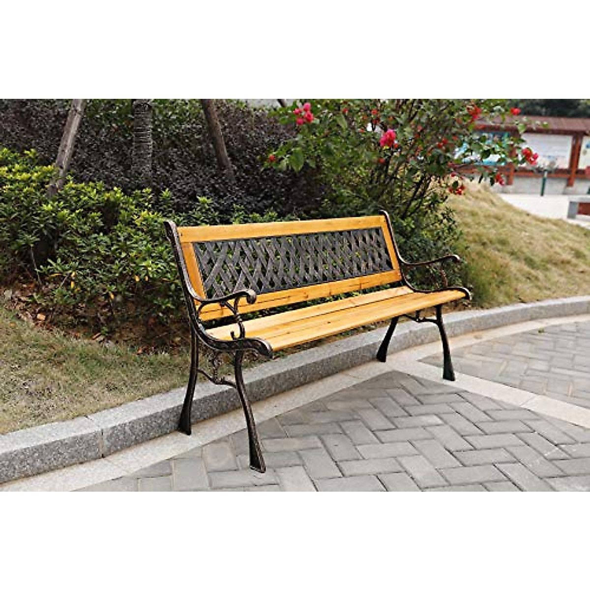 Gardenised Patio Garden Park Yard 49" Outdoor Wooden Bench