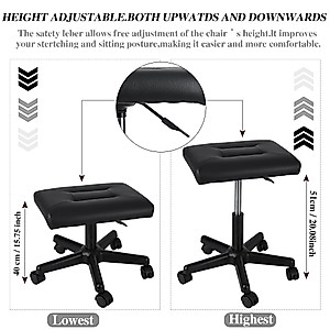 Footrest Stool on Wheels 15-20'' Height Adjustable Multi-Use Stool Gaming Foot Stool Under Desk 360°Swivel Ergonomic Foot Stool W/Lockable Wheels Work Stool for Home Offiece